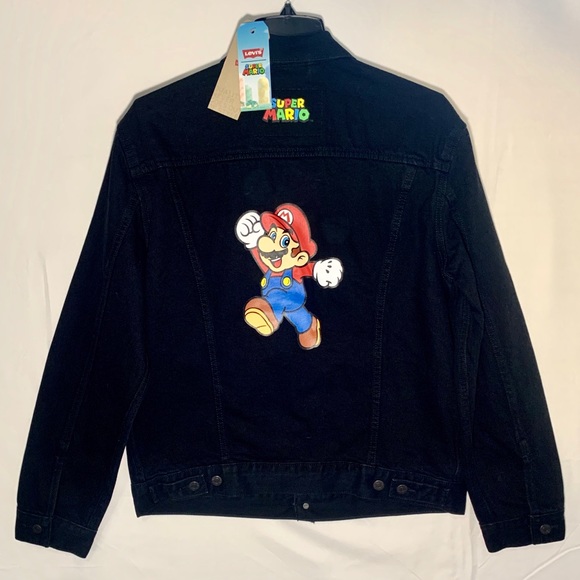 Levi's | Jackets & Coats | Levis Super Mario Bros Black Denim Trucker ...